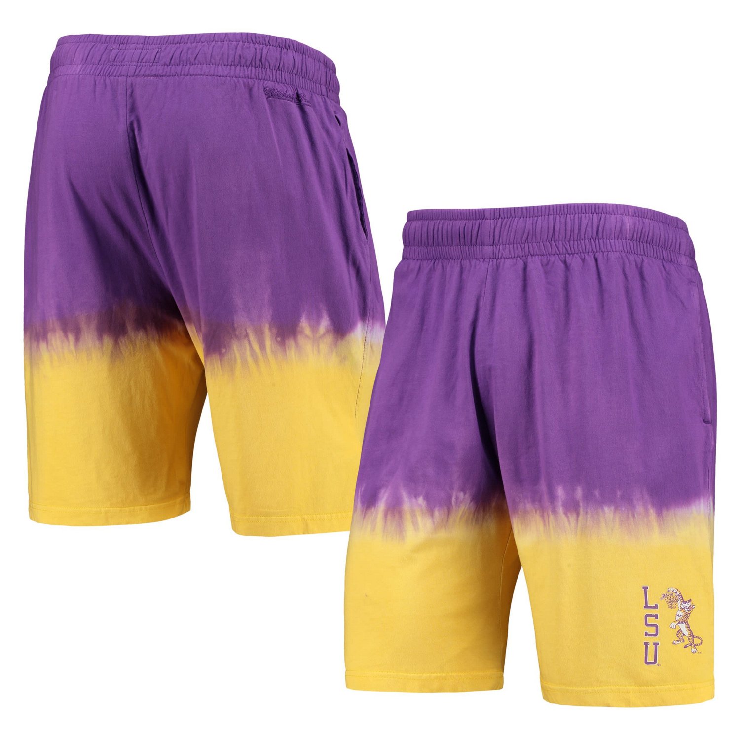 Mitchell Ness /Gold LSU Tigers Tie-Dye Shorts | Academy