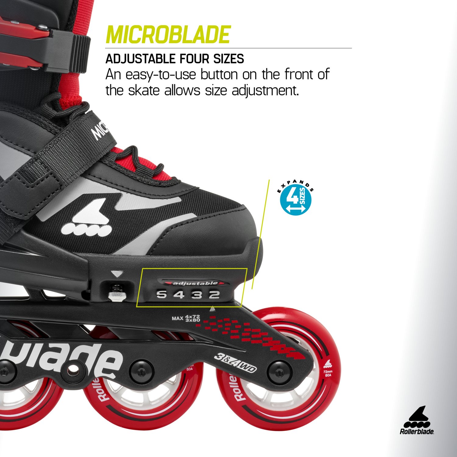 Rollerblade Kids' Microblade Adjustable Inline Skates | Academy