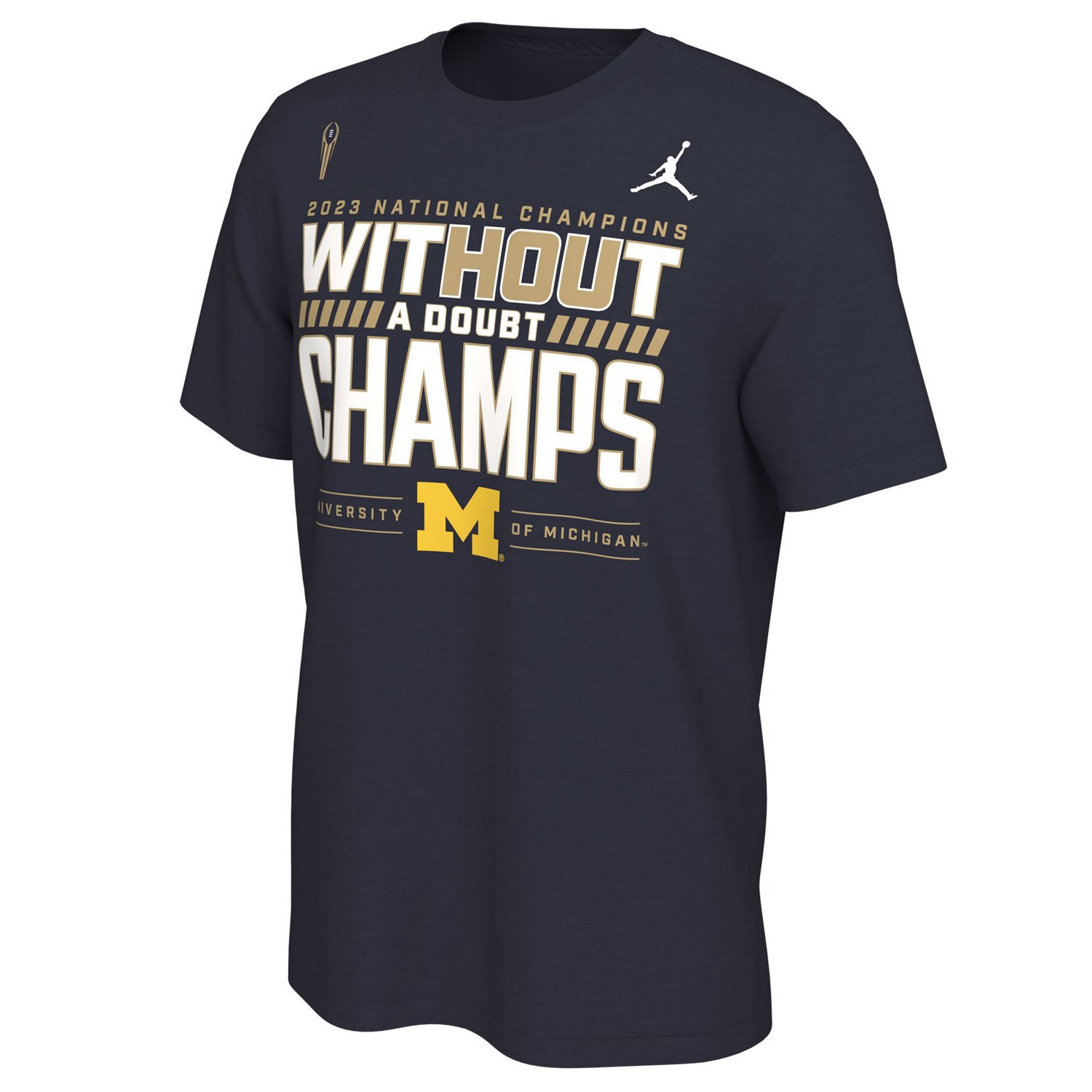 Jordan Brand Michigan Wolverines College Football Playoff 2023 National Champions Locker Room T ...
