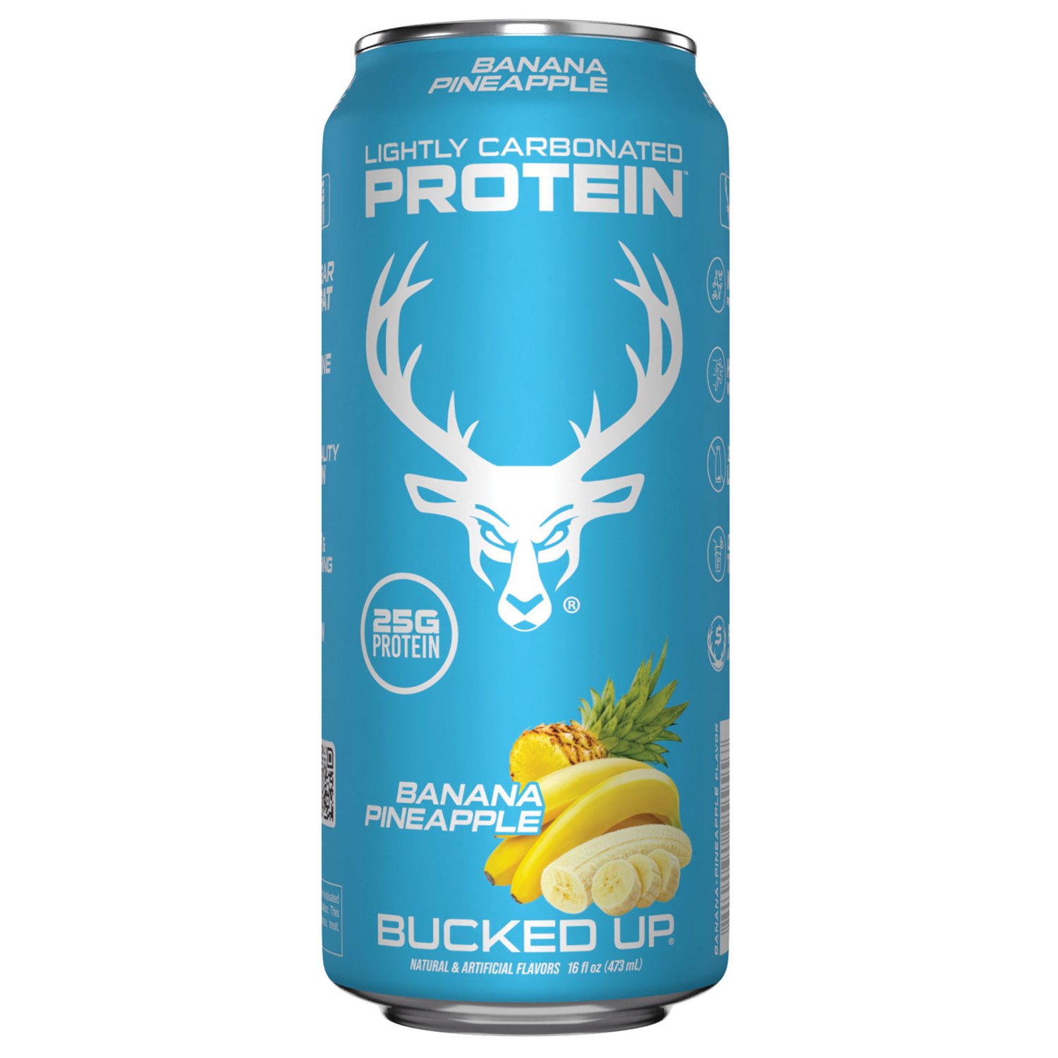 Bucked Up Lightly Carbonated Banana Pineapple 16 oz Protein Drink | Academy