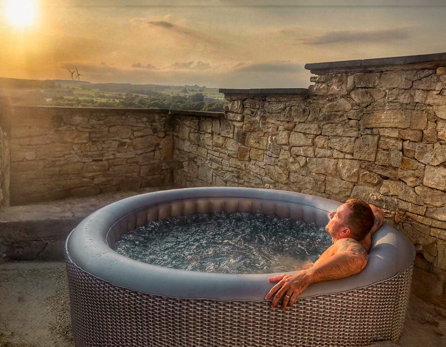 Wave Atlantic 7 ft Round Inflatable Hot Tub | Academy