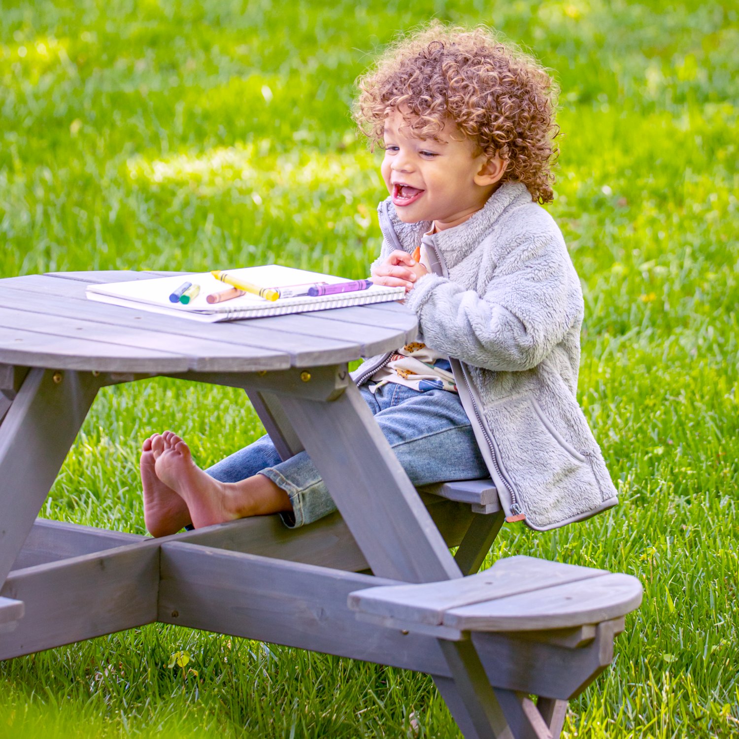 Jack & June Kids' Circular Cedar Picnic Table | Academy