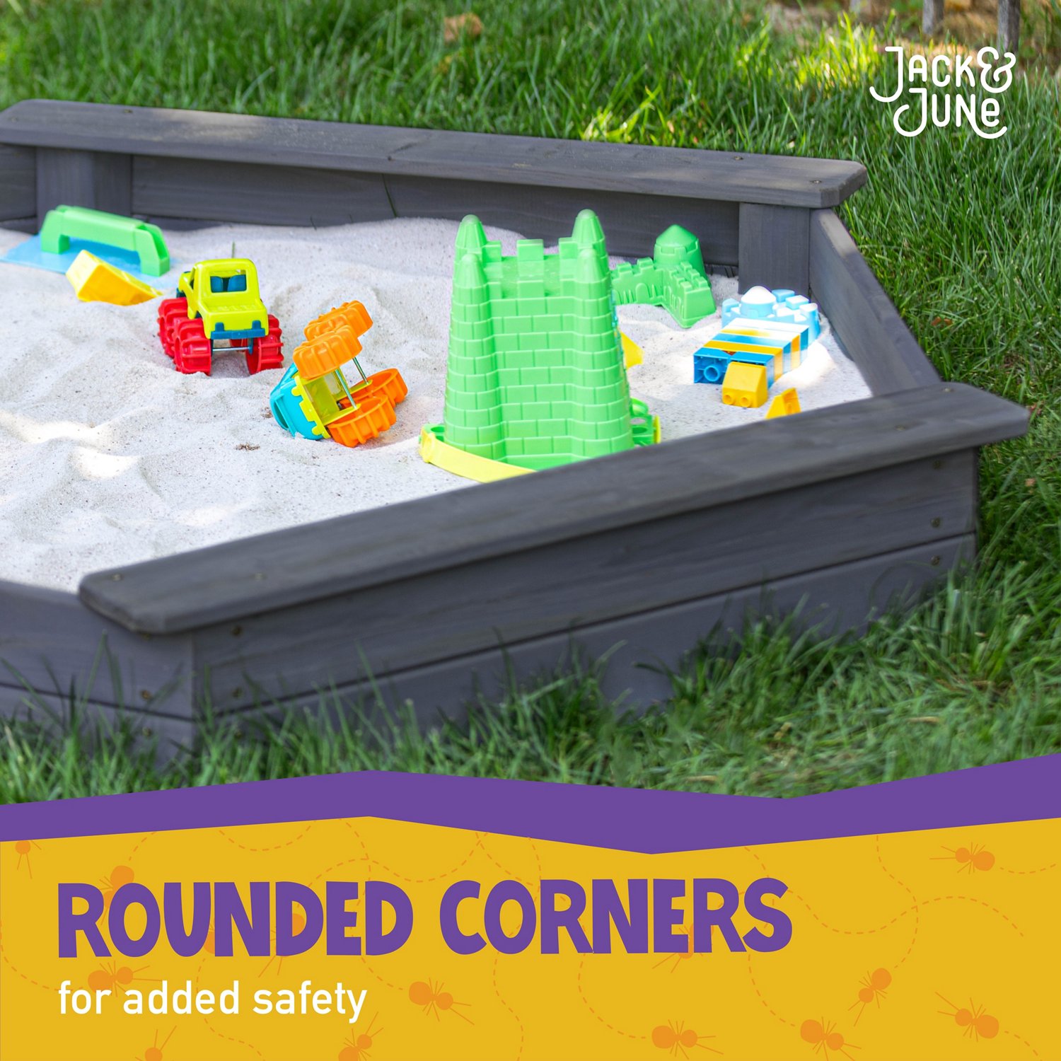 Jack & June Hexagonal Cedar Sand Box Playset | Academy