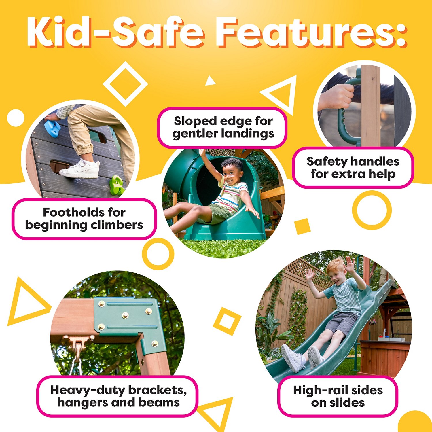 KidKraft Atlas Point Wooden Outdoor Swing Set/Playset | Academy