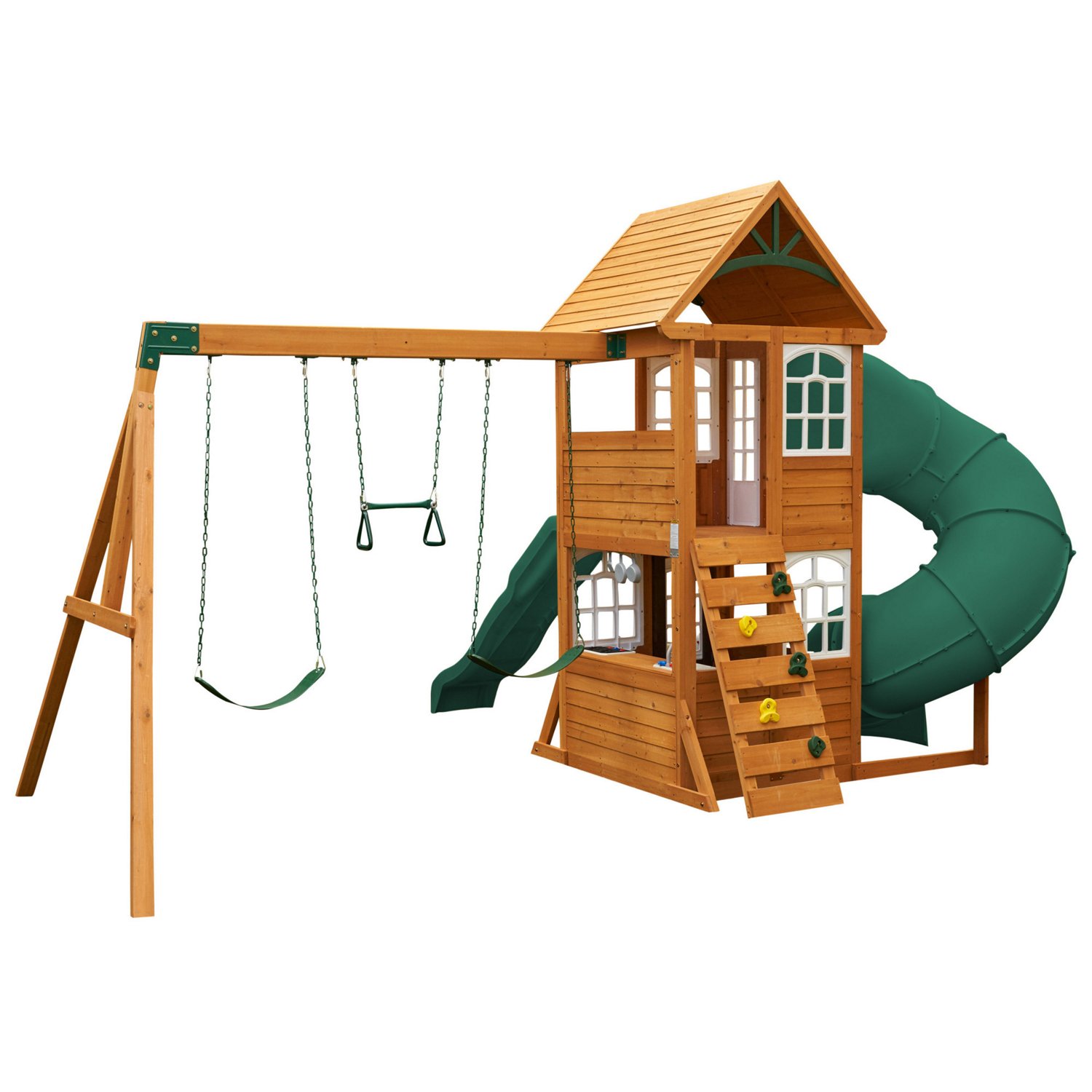KidKraft Serpentine Falls Wooden Swing Set/Playset | Academy