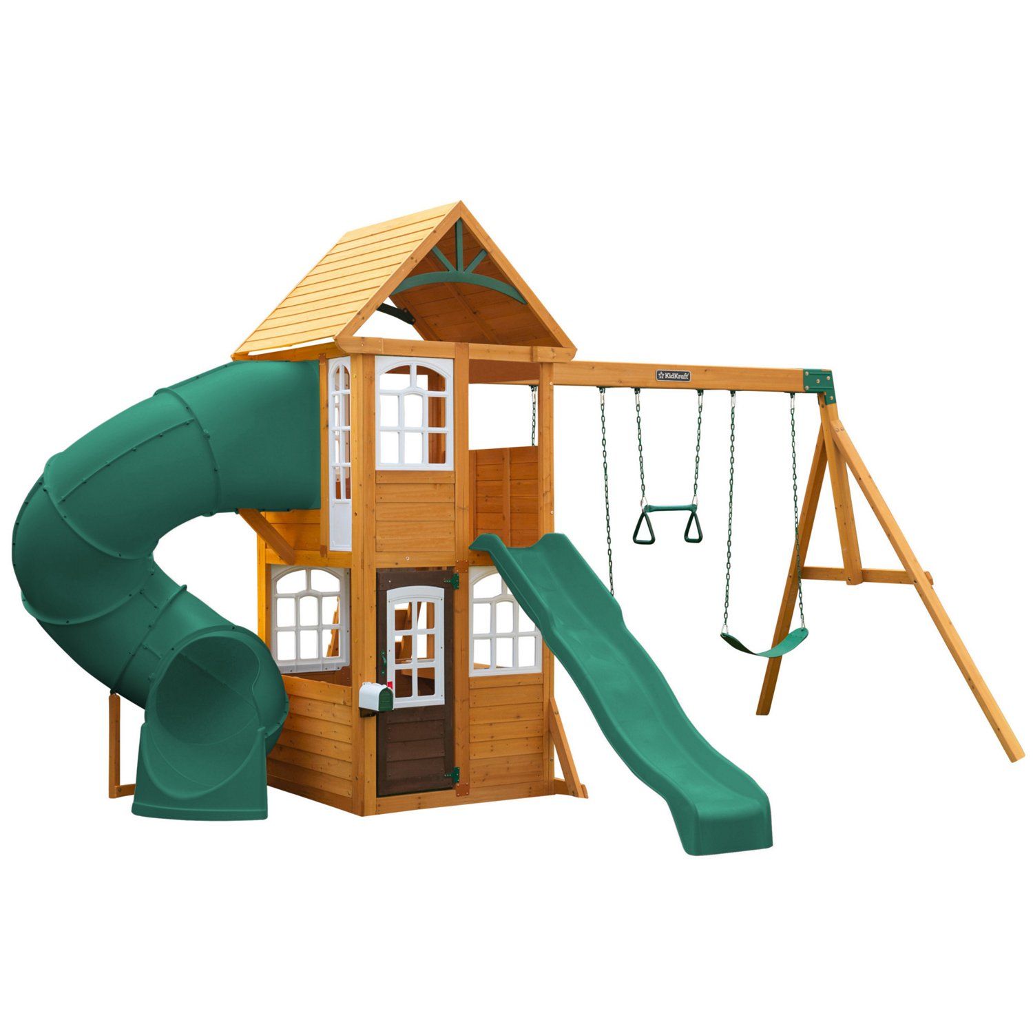 KidKraft Serpentine Falls Wooden Swing Set/Playset | Academy