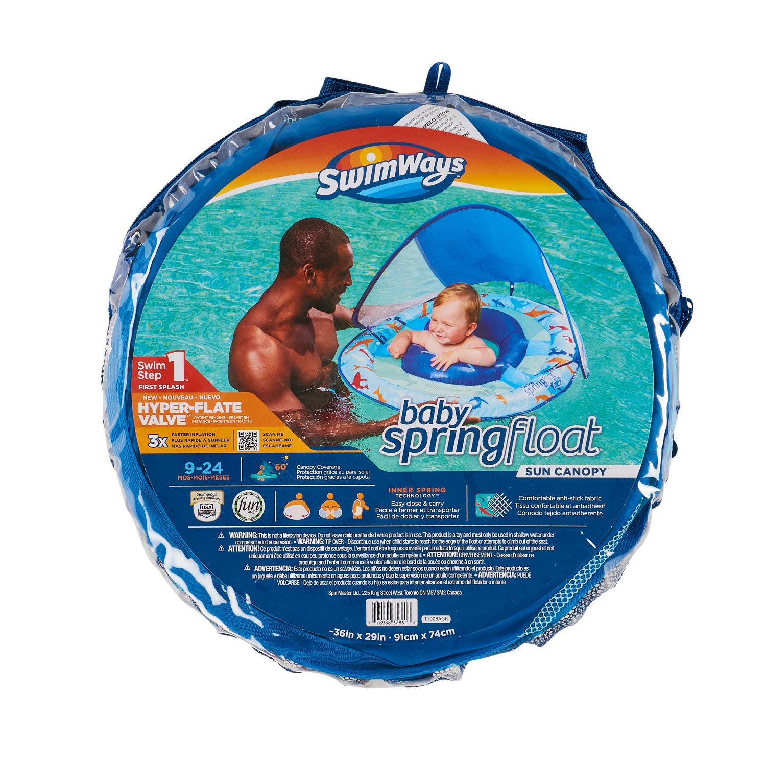 SwimWays Infants' Shark Spring Float Sun Canopy | Academy