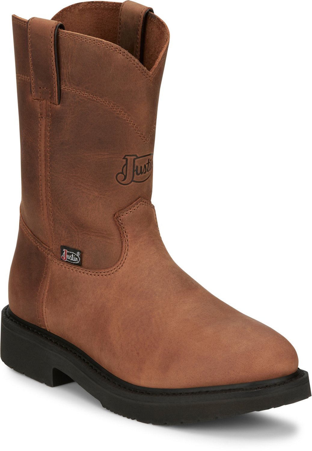 Justin Men's 10 in Round-Up Pull-On Work Boots | Academy