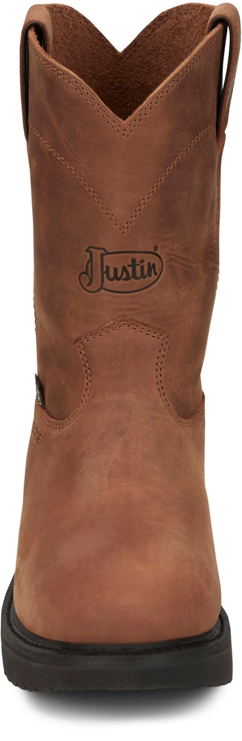 Justin Men's 10 in Round-Up Steel Toe Pull-On Work Boots | Academy