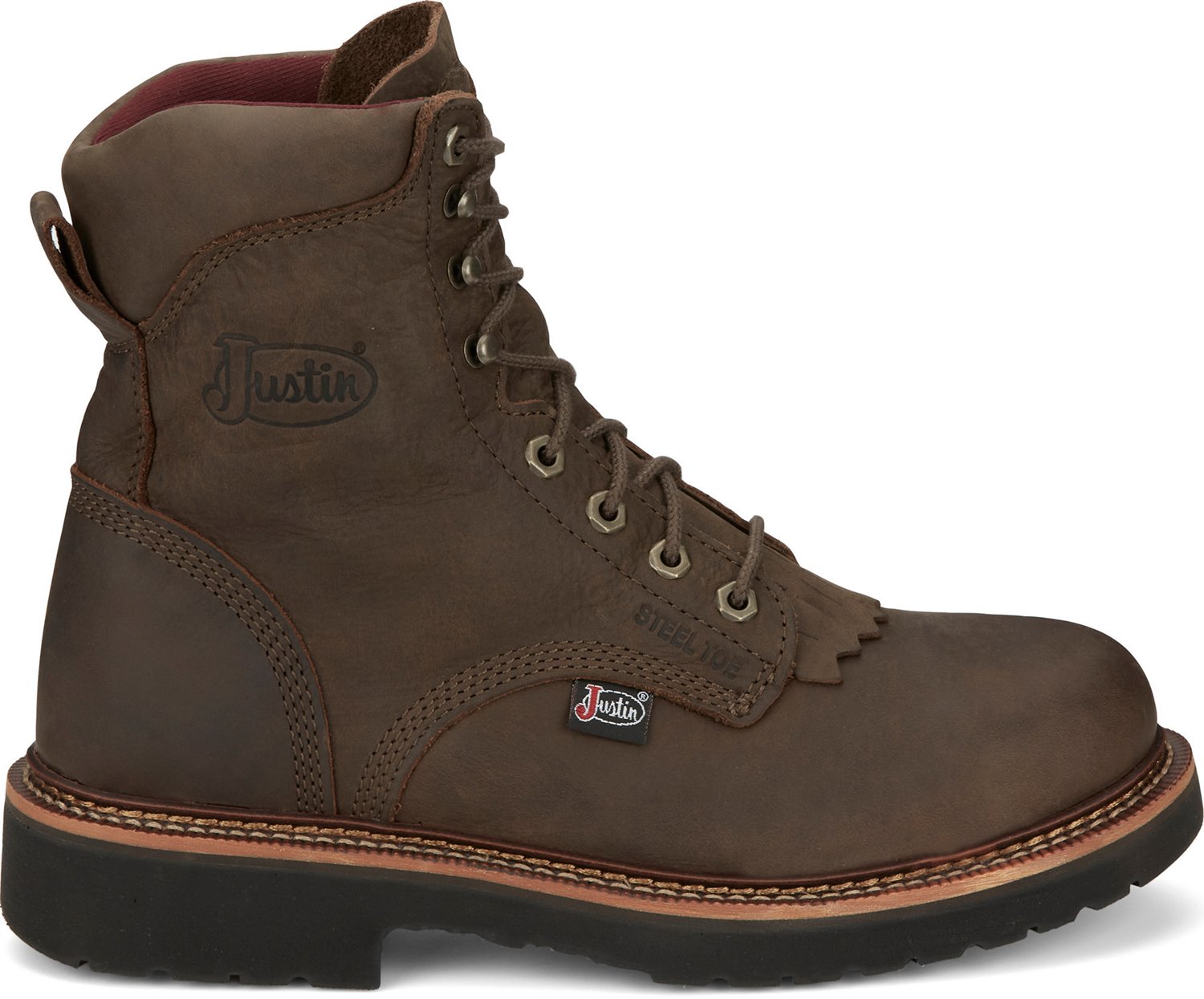 Justin Men's 8 in Rivot Steel Toe Lace-Up Work Boots | Academy