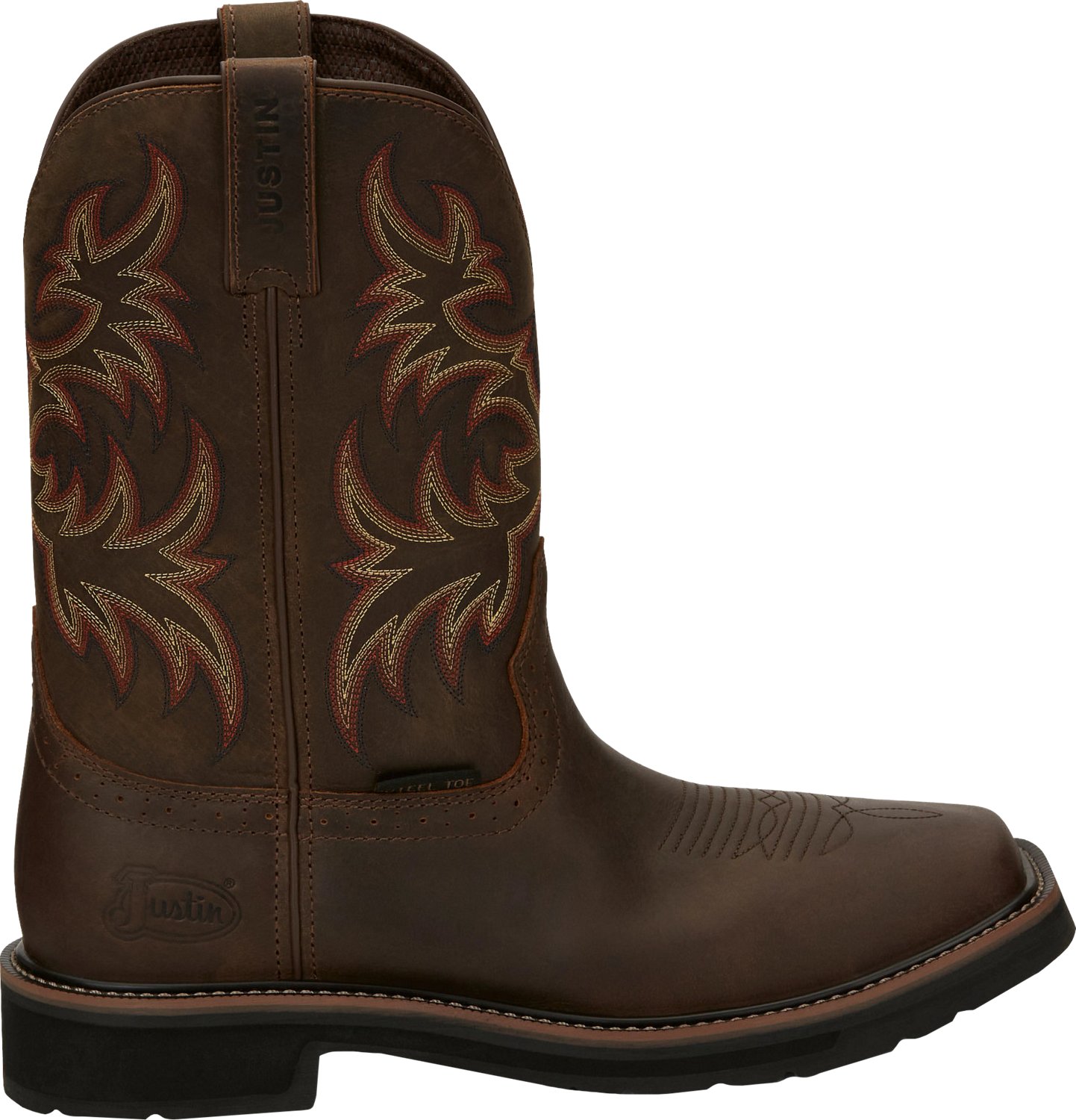 Justin Men's Stampede EH Steel Toe Leather Wellington Work Boots | Academy