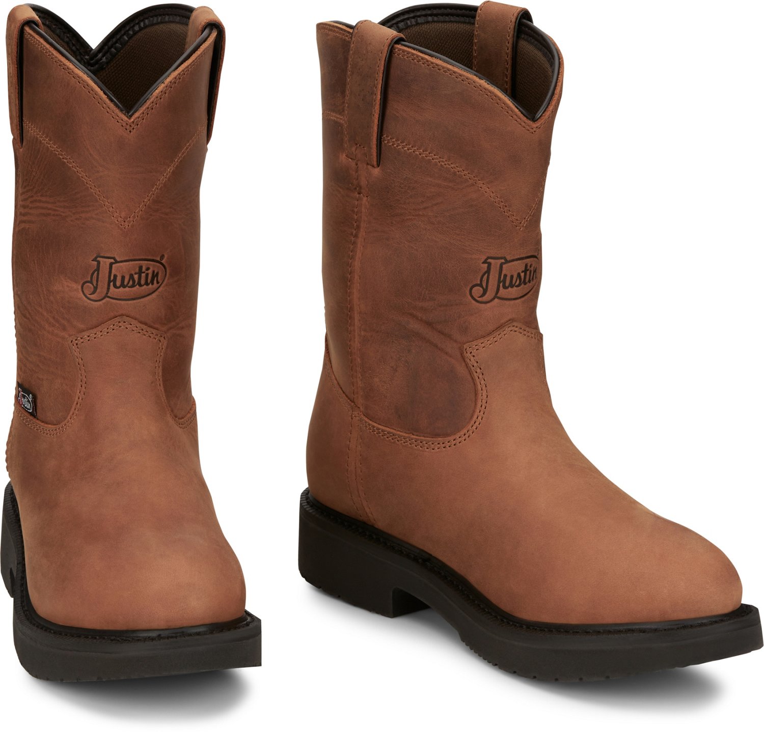 Justin Originals Men's 10 in Round-Up Waterproof Pull-On Boots | Academy